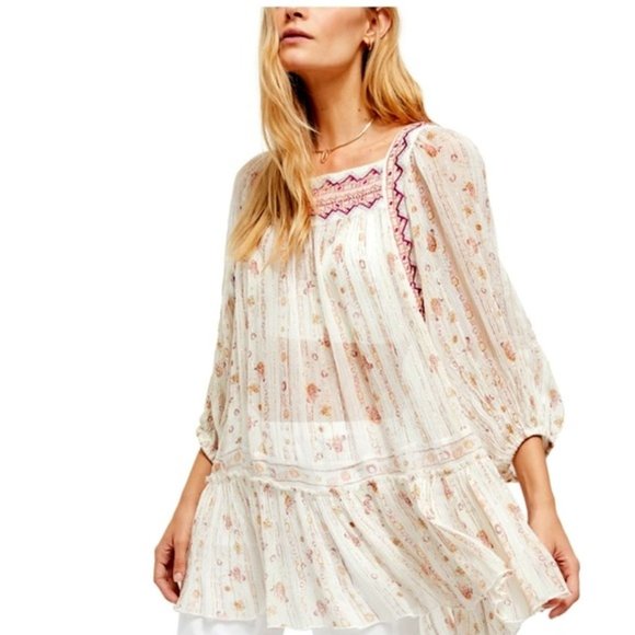 Free People | Tops | Free People Embroidered Dance Magic Tunic | Poshmark